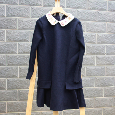 女童翻领长袖连衣裙品牌折扣