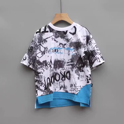 福利A-I家110夏装 品牌折扣童装/儿童纯棉休闲短袖T恤3909白