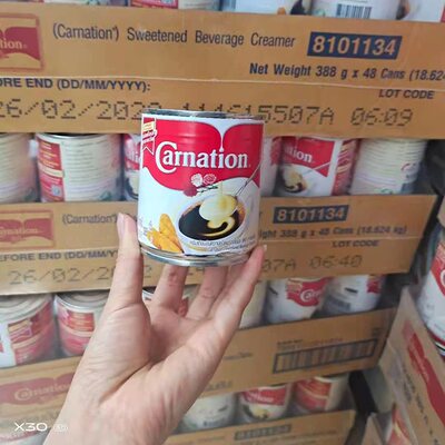 泰国Carnation三花淡奶烘焙甜品奶茶炼乳385g罐泰式甜品烘培配料