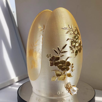 出租良造坊 金浮雕山口冠 汉服配饰 金箔宋制3D打印 百搭束发原创