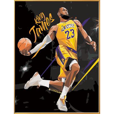 diy数字手绘填色礼物詹姆斯