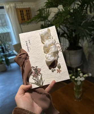 Wedding 美拉德色系婚礼誓言卡咖色系宣誓本新人发言干花致词本