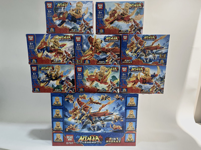 多乐D701幻影冰炎双头龙王忍者8合一积木拼装DIY益智男孩玩具礼物