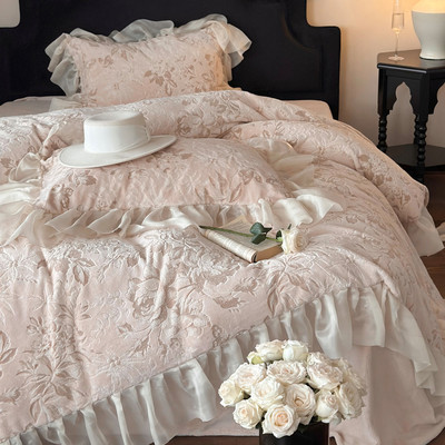 芍药胭脂︱法式浪漫冬季雕花牛奶绒四件套保暖厚毛绒覆古被套床品
