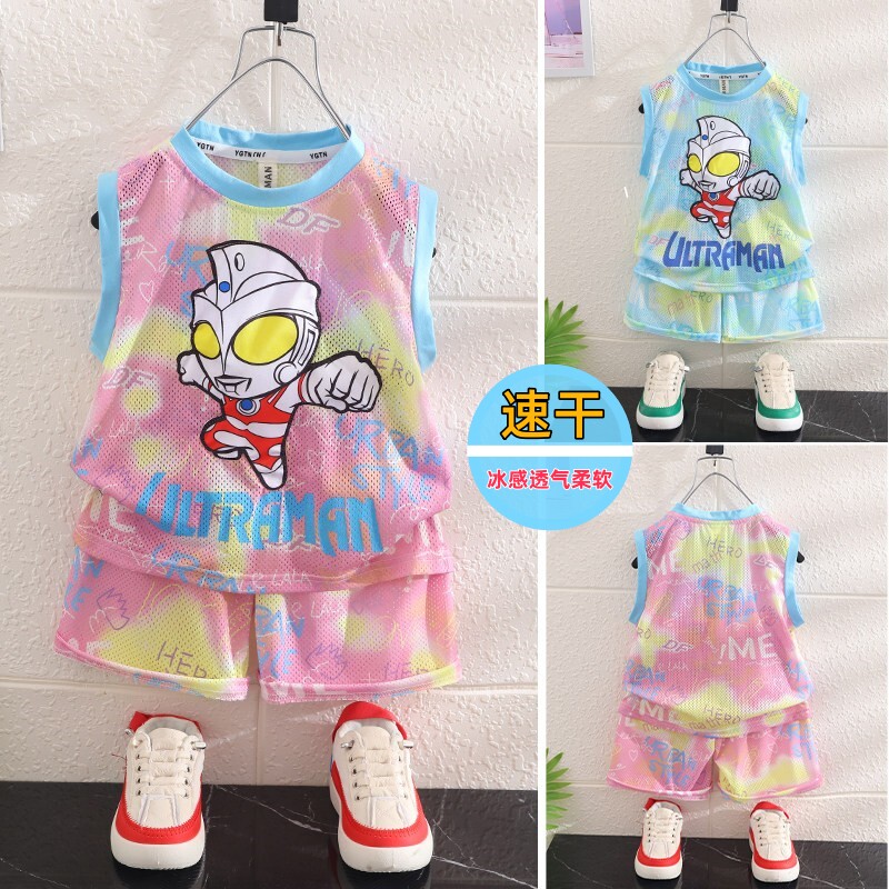 奥特曼衣服男童夏装背心套装夏季背心儿童篮球服男孩运动速干透气
