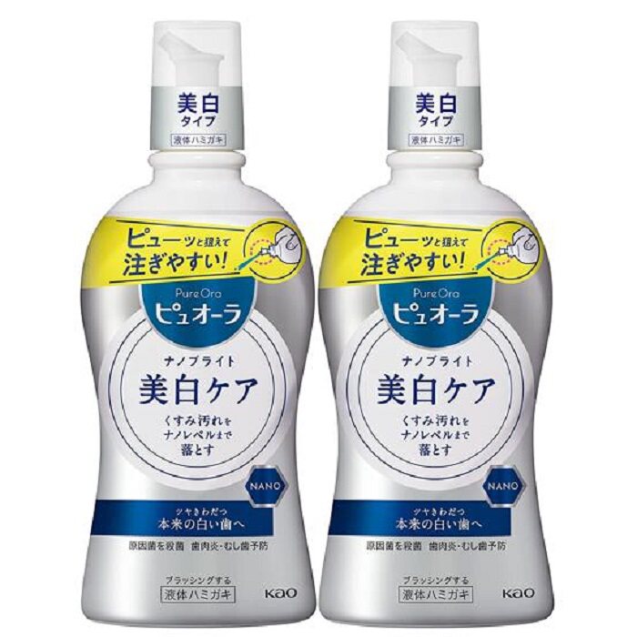 日本KAO花王美白液态牙膏ピュオーラ 液体ハミガキ ナノブライト