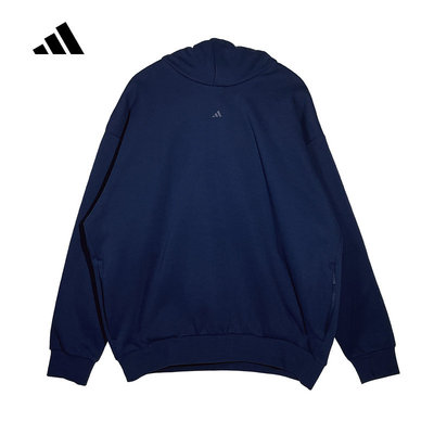 adidas阿迪达斯运动卫衣男女2026春篮球运动加绒连帽套头衫KB7550