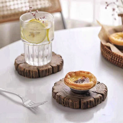 老榆木天然风化木杯垫托盘实木隔热垫功夫茶具拍摄道具自然侘寂风