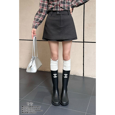 欧洲站2025秋冬季新款短款半身裙