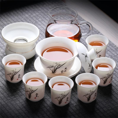 茶具套装冰种白瓷乔迁开业送礼