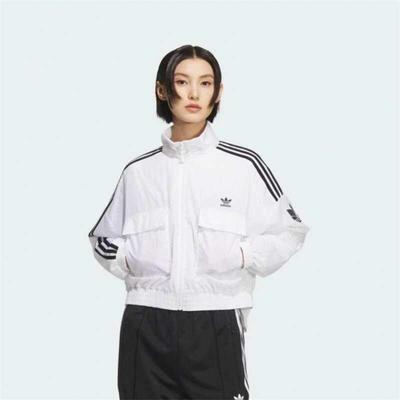 三叶草女装条纹立领夹克外套