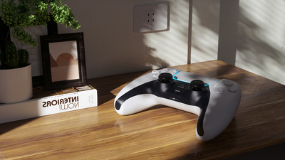 【520-游戏手柄场景】C4D工程OC渲染灯光材质3D模型素材源文件