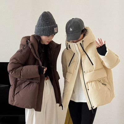 新款高奢连帽羽绒服女2025冬季时尚潮流短款保暖加厚小众羽绒外套