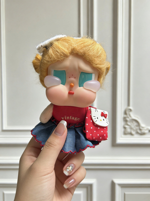 哭娃咕噜咕噜crybaby服装哭娃娃衣15cm度假恋夏一族玩偶衣服牛仔