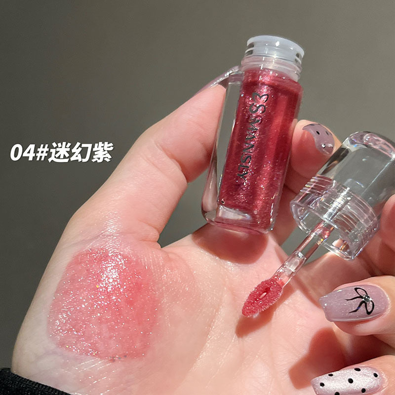 上嘴巨美！鎏金爆闪唇釉细闪唇彩闪光透明唇蜜水光嘟嘟唇口红膏