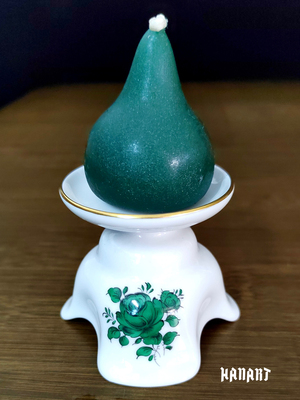 手绘家居烛台奥格腾Augarten瓷绿