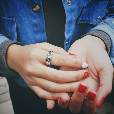 日系原创潮流饰品个性简单欧美土豪金龙骨钛钢情侣麦穗对戒尾戒指