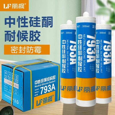 丽枫793中性防霉耐候胶中性玻璃胶门窗填缝密封胶厨卫防水瓷白