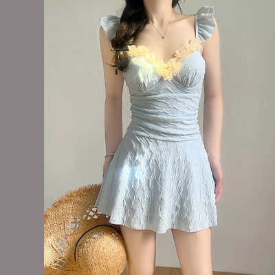 缇小夏2025新款绝美连体裙式泳衣