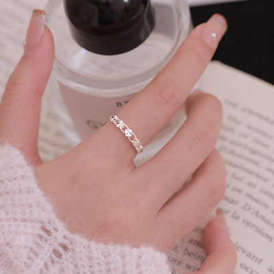 Z小姐999足银四叶草戒指