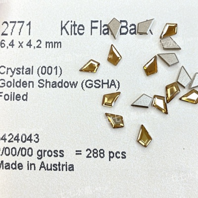 正品华子施家水晶2771平底风筝001GSHA金色魅影美甲钻指甲饰品