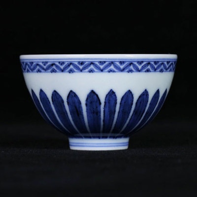 春风祥玉旗舰店 邹俊窑老春仿明手绘青花宝相鸡心杯 主人杯茶杯