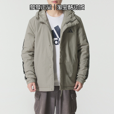 阿迪达斯男士连帽防水保暖棉衣