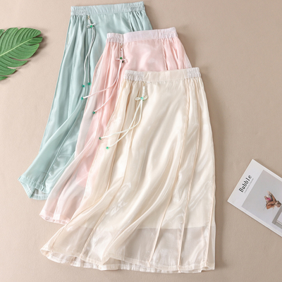 新中式优雅显瘦鎏金中长马面裙