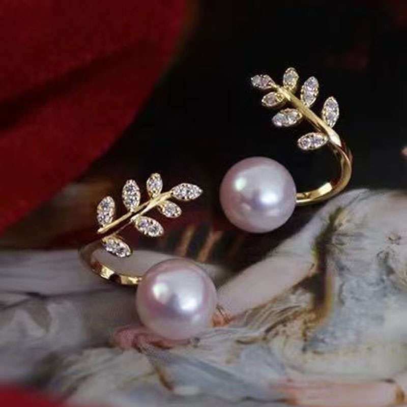 DIY珍珠耳钉配件 S925纯银饰品 时尚女款耳环女空托 配7-8mm圆珠_虎窝淘