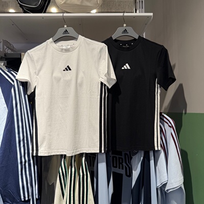 Adidas阿迪达斯女子短袖26夏新款透气针织运动休闲圆领T恤 JD0846