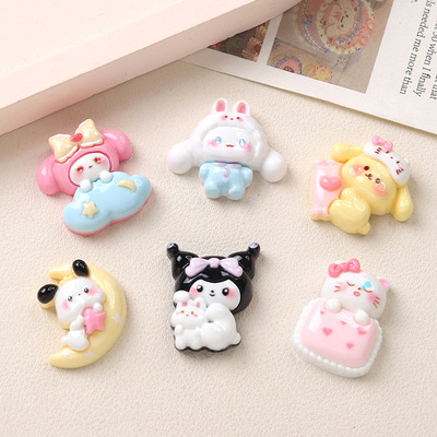 卡通diy树脂配件饰品晚安动物奶油胶手工制发夹手机壳鞋扣配饰