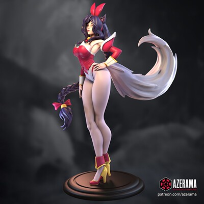 C01 九尾妖狐阿狸 Ahri GK白模 手办 光固化3D打印  STL图纸