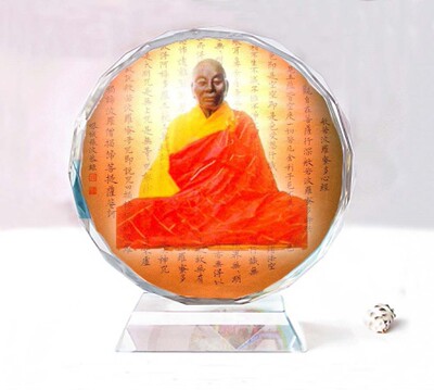 祖慧能大师双面水晶像车载摆件