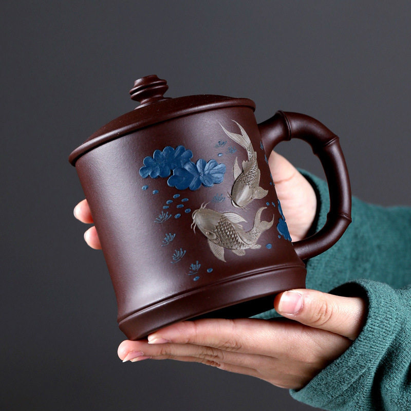 宜兴紫砂杯纯全手工泡茶杯子水杯名家大容量男女士带盖珍藏
