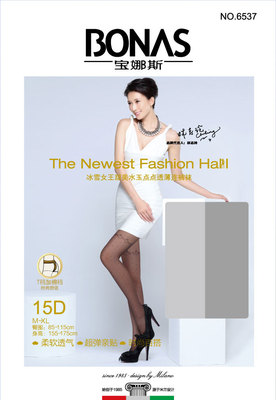 宝娜斯甜美风水玉点点透薄连裤袜