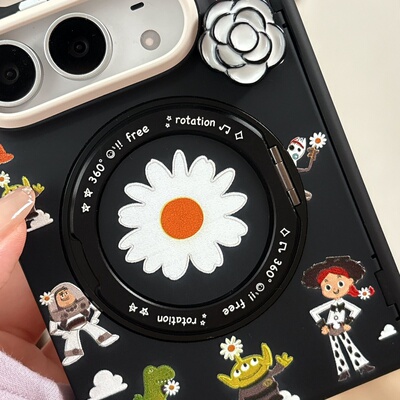适用iPhoneDuo手机壳雏菊GD玩具总动员新款折叠18 Duo保护套个性全包iPhone18duo防摔旋转支架套ip翻盖网红款