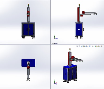 冲床机械手油压机自动取料机器人四轴机器人3d模型图纸sldprt