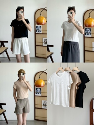 松弛感轻薄雨露亚麻短袖显瘦纯色