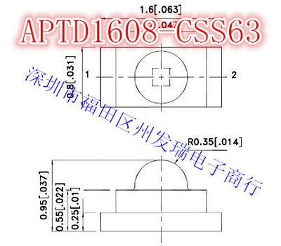 APTD1608-CSS63  贴片超亮0603凸头浮珠红灯  全新原装