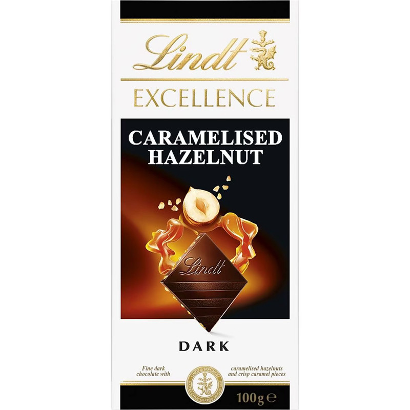 Lindt Caramelised Hazelnut Chocolate瑞士莲焦糖榛子巧克力100g_虎窝淘