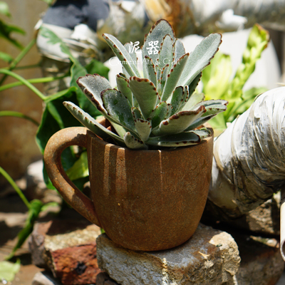 水泥美式铁锈杯子花盆创意