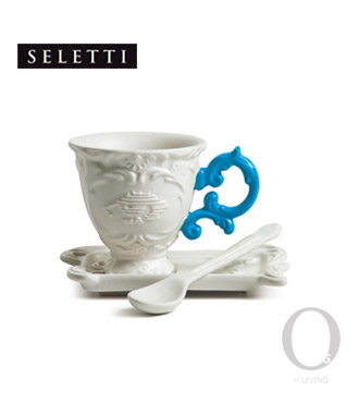 o5意大利SELETTI 巴洛克风格无釉多色把意式咖啡杯/个性创意茶杯