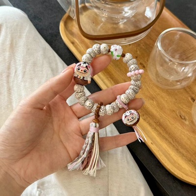 原创星月菩提蒜瓣大肠10毫米搭配桃木兔子拉布布桃核兔子琉璃花珠