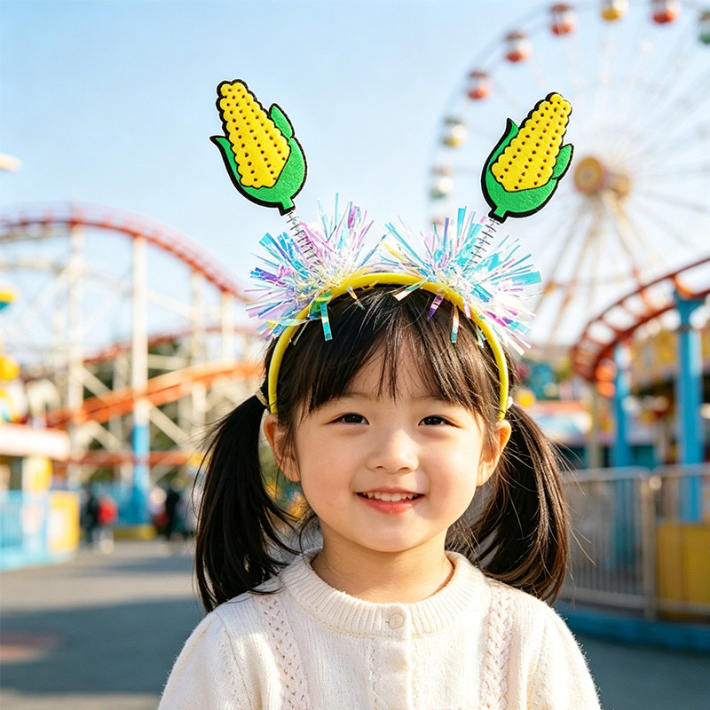 创意玉米发箍儿童节表演头箍可爱女童幼儿园六一节庆聚会装饰头饰