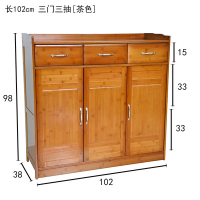 楠竹书柜简易书架落地带玻璃门书柜客厅多功能储物柜置物架子非实