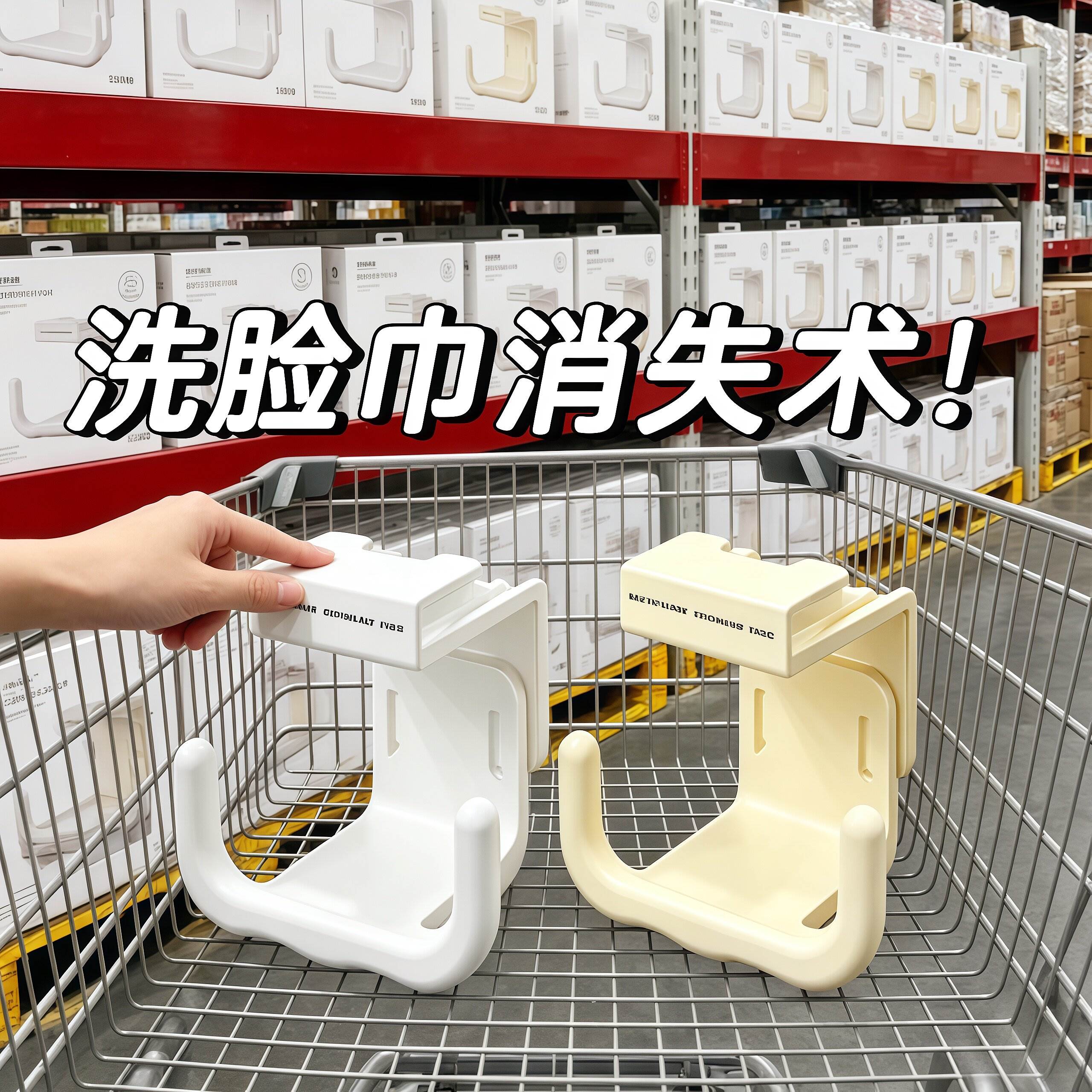 【卫生间好物】洗脸巾置物架镜柜下纸巾盒免打孔倒挂抽纸盒纸巾架