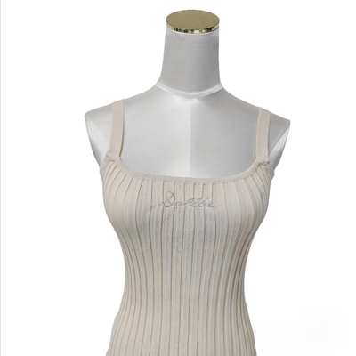 秋冬裸色韩国风针织连衣裙小资