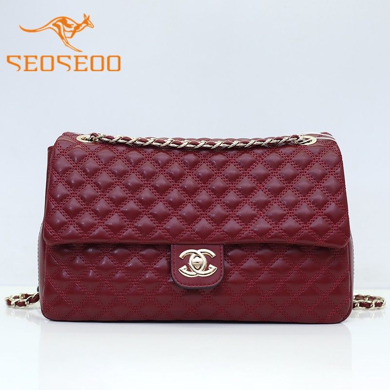 南奥袋鼠女包SEOSEOO小香风单肩斜挎包菱格软面潮流气质潮链条包_虎窝淘