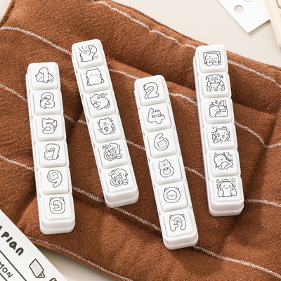 芯陌小猫可爱六联手账印章盖印