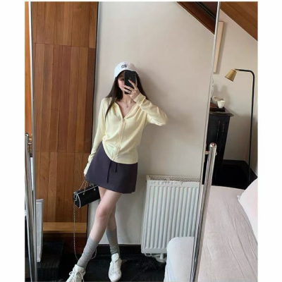 WHT-26年春款连帽拉链贴标字母显瘦卫衣外套YS2-3-093